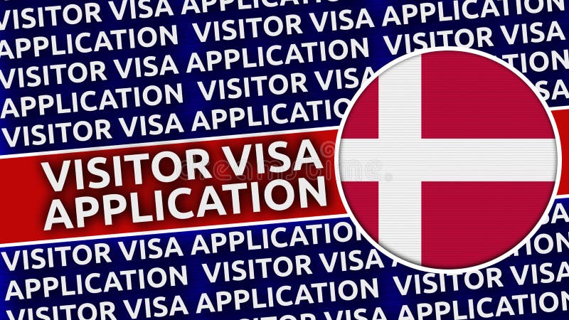 Denmark Visa Document Close Up. Passport Visa on Denmark Flag. Denmark ...