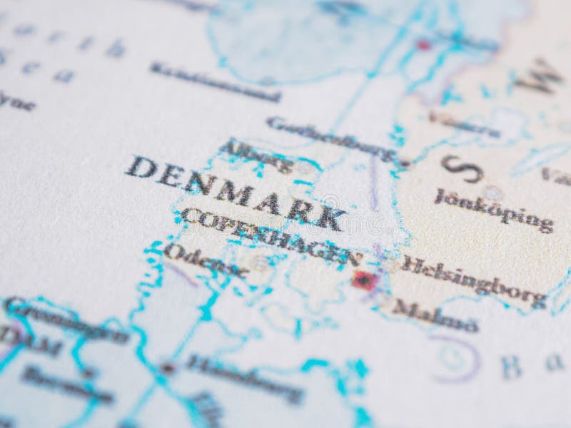 Denmark Clearly Highlighted on a World Map. Its Location and Shape ...