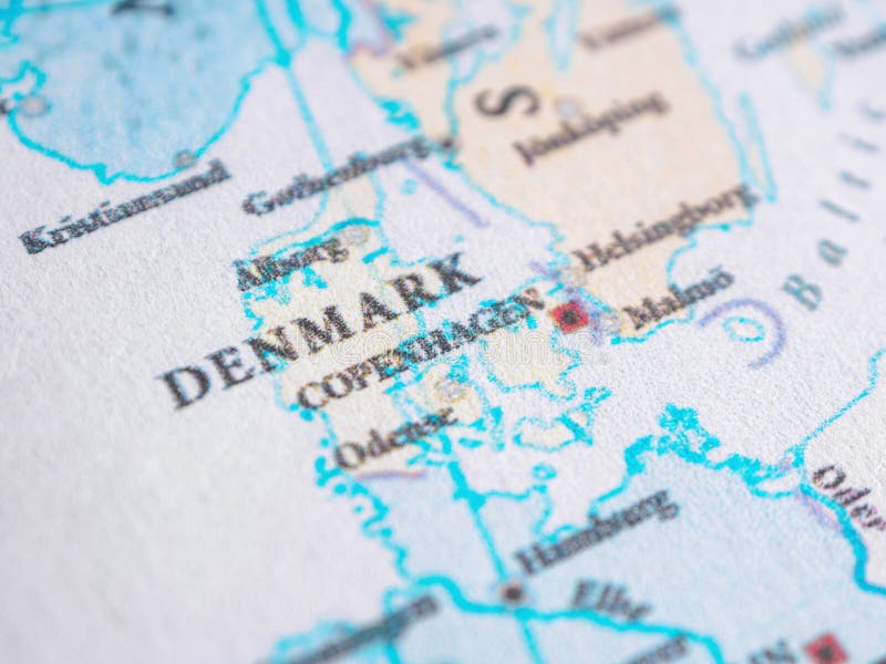Denmark Clearly Highlighted on a World Map. Its Location and Shape ...
