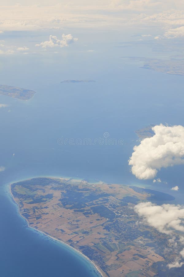 Denmark Coastline Viewed from the Airplane. Atlantic Ocean Stock Image ...