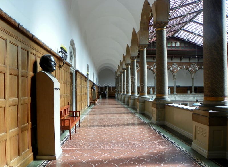 Denmark, Copenhagen, City Hall Square, Copenhagen City Hall, Corridor ...