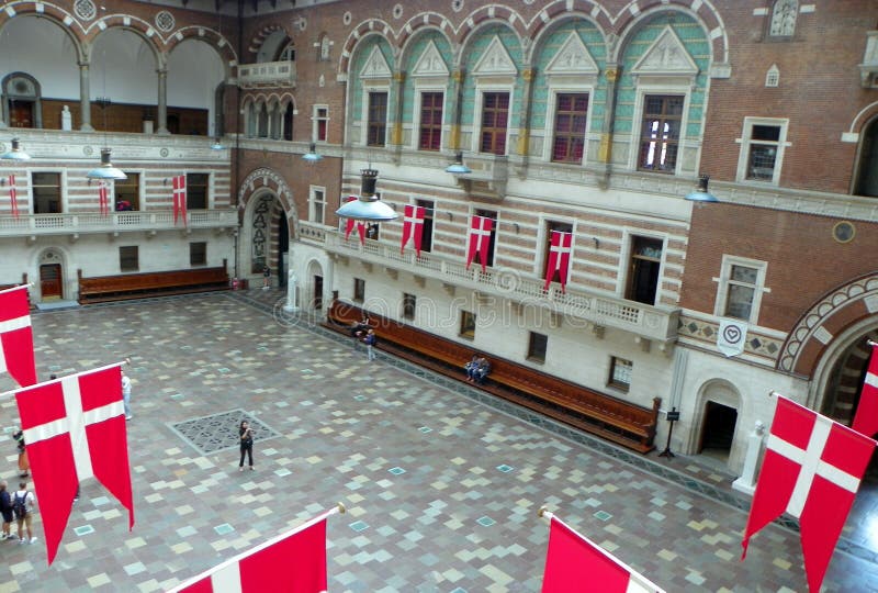 Denmark, Copenhagen, City Hall Square, Copenhagen City Hall, Interior ...