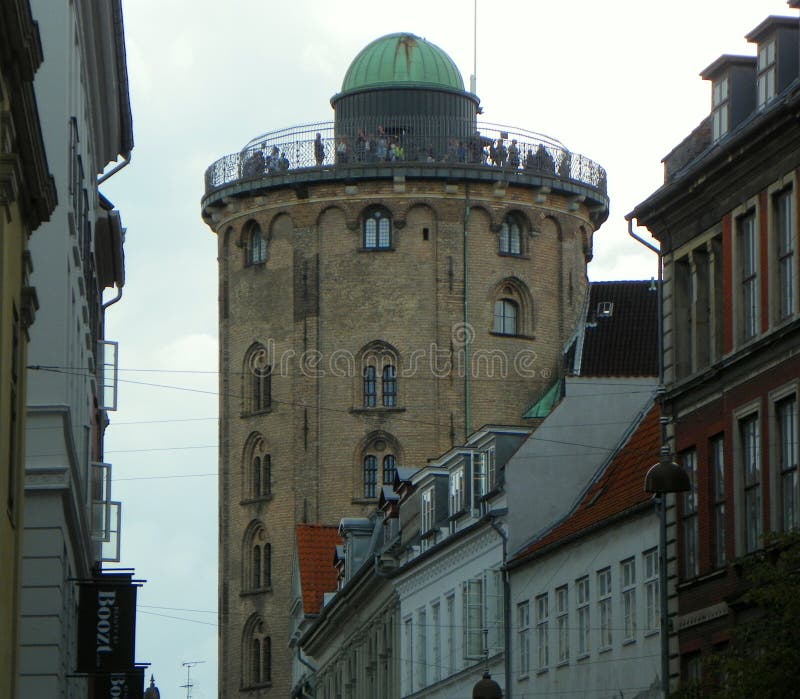 Denmark, Copenhagen, 37 Kobmagergade, View of the Top Round Tower Stock ...
