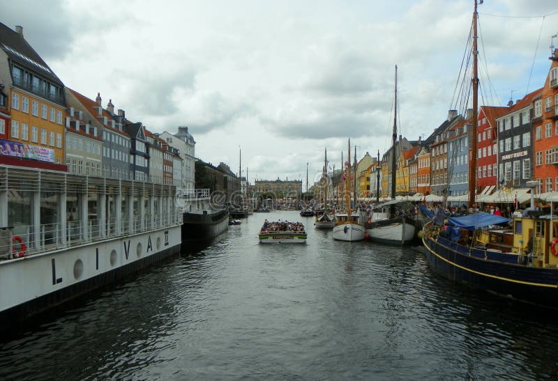 Denmark, Copenhagen, Nyhavn, Canal and Ship Views Editorial Image ...
