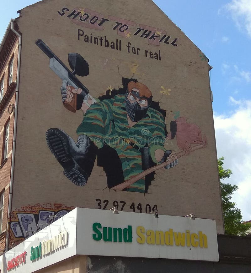 Denmark, Copenhagen, Tingvej, Mural on the Wall of a Building Editorial ...