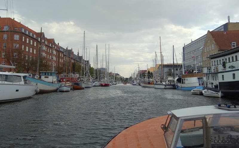 Denmark, Copenhagen, View of the Canal and the Strandgade from the Ship ...