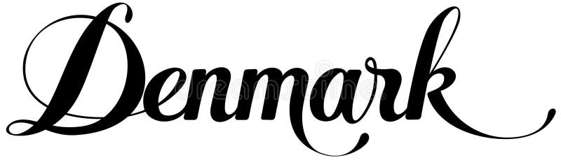 Denmark - Custom Calligraphy Text Stock Vector - Illustration of ...