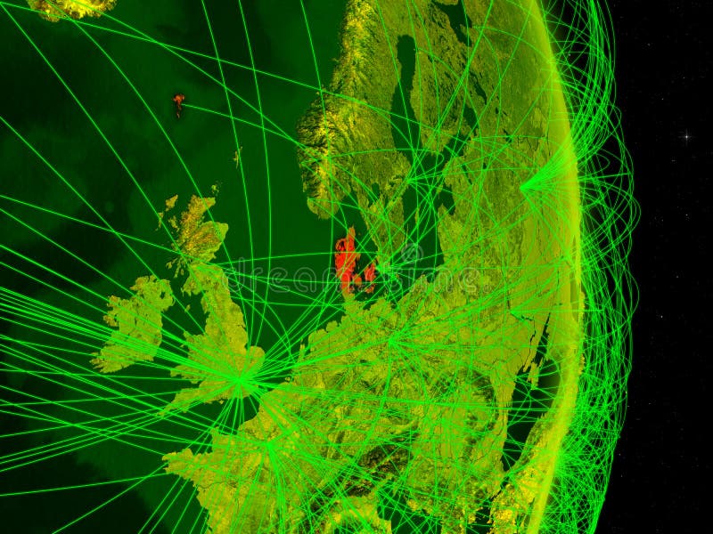 Denmark on digital Earth stock illustration. Illustration of denmark ...