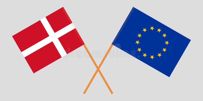 Denmark and EU. the Danish and European Union Flags. Official Colors ...