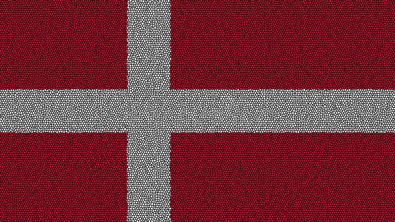 Denmark Flag in an Abstract Mosaic Style, Creative Geometric Tile ...