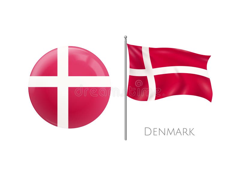 Denmark Flag Badge Composition Stock Vector - Illustration of icon ...