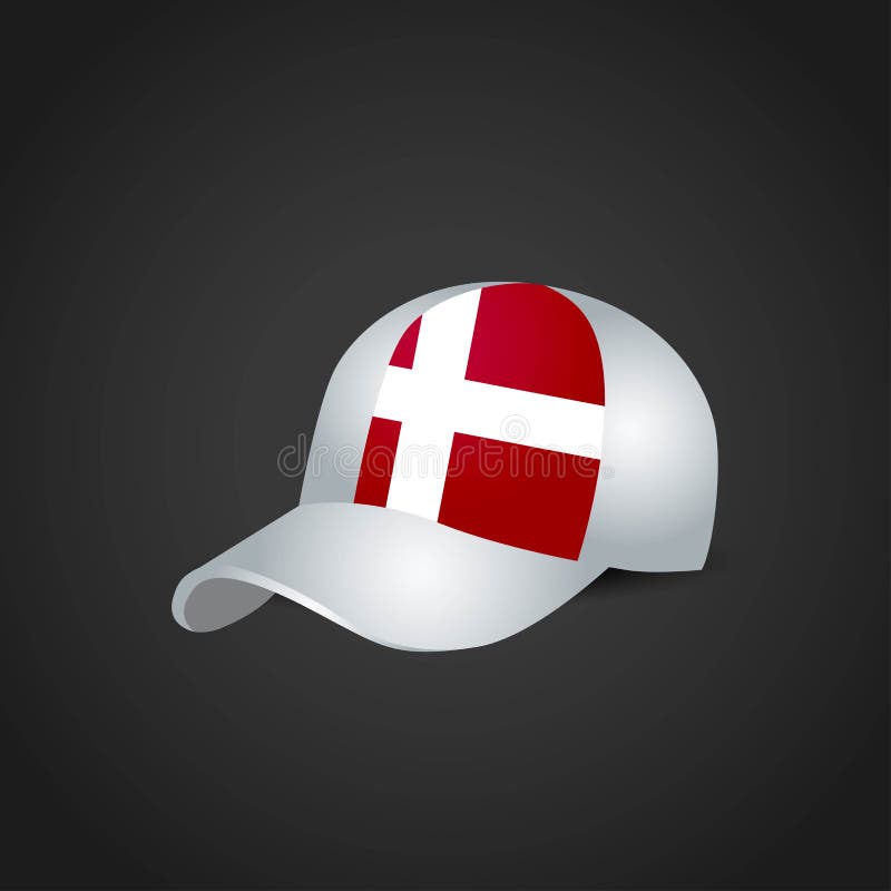Denmark Flag on Cap stock vector. Illustration of event - 145319462