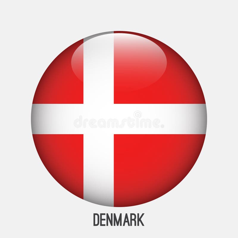 Denmark Flag in Circle Shape. Stock Illustration - Illustration of ...