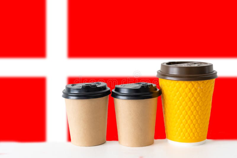 Denmark Flag with Coffee on Table. Stock Image - Image of state ...