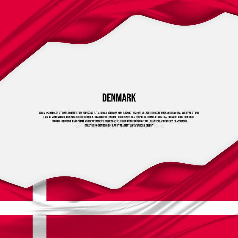 Denmark Flag Design. Waving Denmark Flag Made of Satin or Silk Fabric ...
