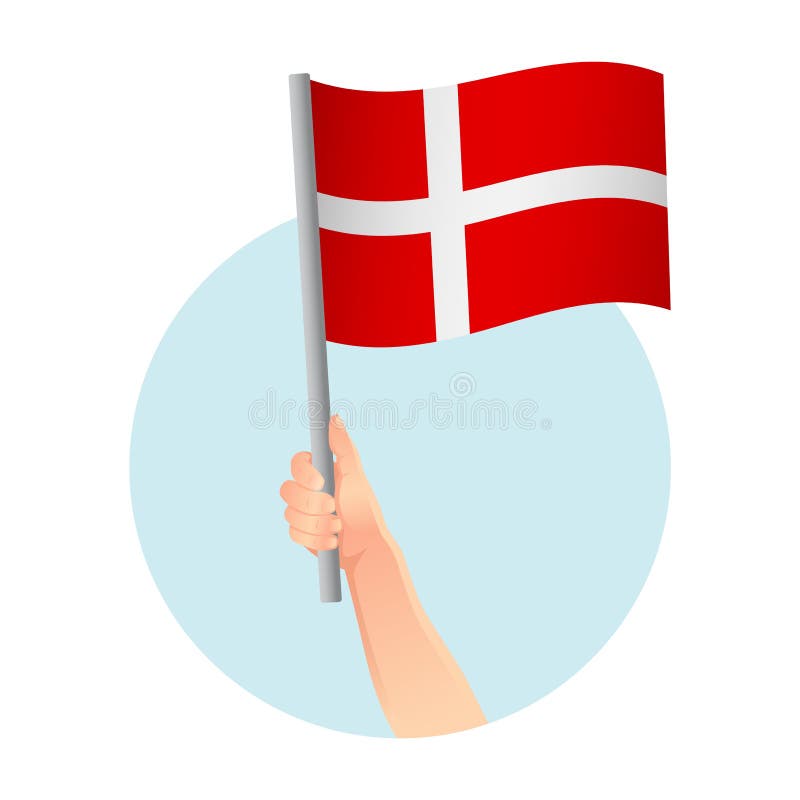 Denmark flag in hand icon stock illustration. Illustration of freedom ...