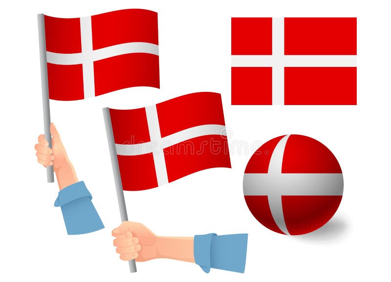 Denmark flag in hand icon stock illustration. Illustration of patriot ...