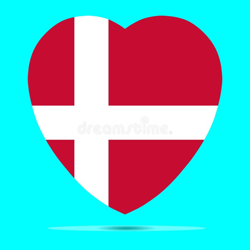 Denmark Flag in Heart Shape Vector Illustration. EPS10 Stock Vector ...