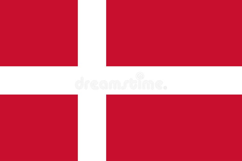 Denmark Flag Isolated in Official Colors and Proportion Correctly ...