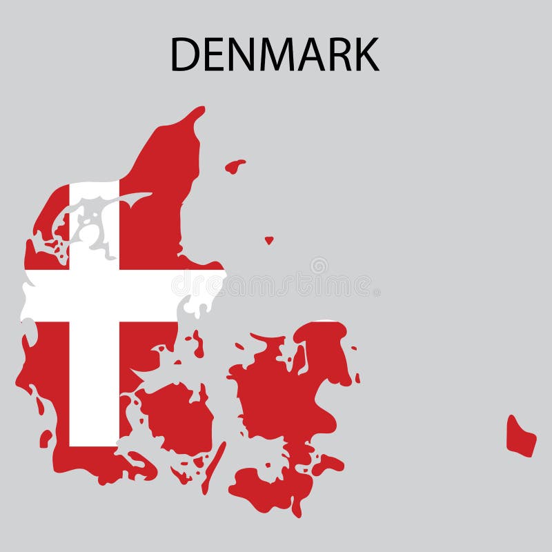 Denmark Flag Map for Concept Design. Silhouette Map. Planet Earth ...