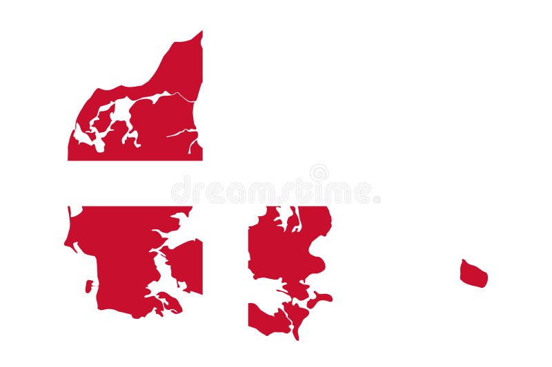 Denmark Flag Map Icon Symbol. Stock Vector - Illustration of europe ...