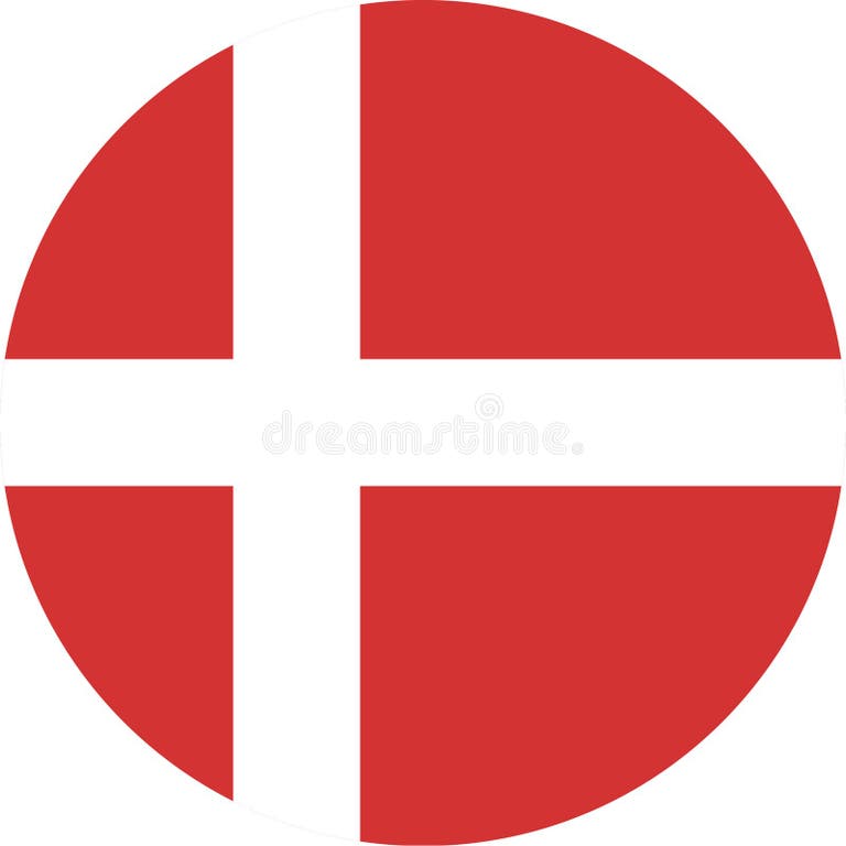 Denmark Flag National Emblem Graphic Element Illustration Stock Vector ...