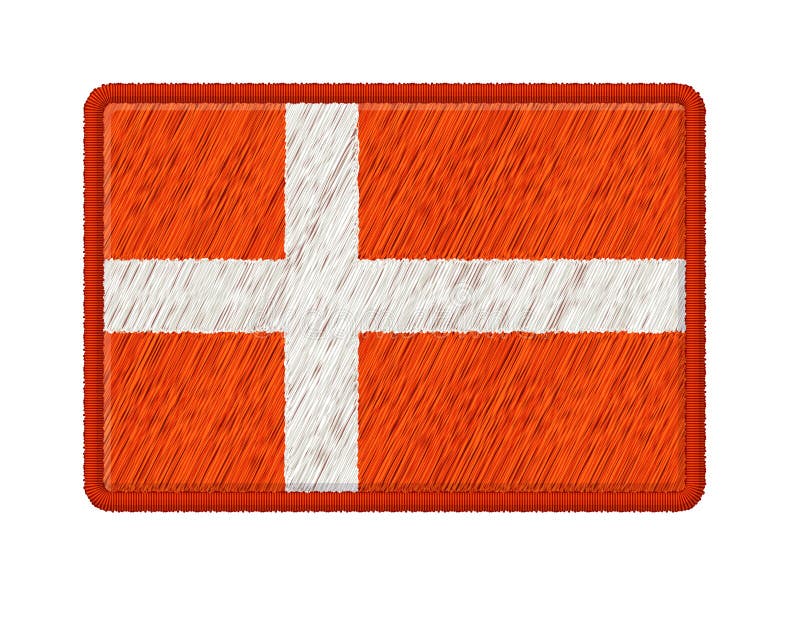 Denmark Flag Patch stock vector. Illustration of embroidery - 253133049