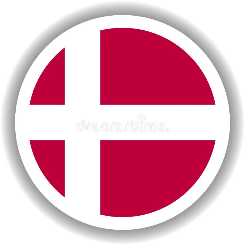 Denmark Flag Round Shape stock vector. Illustration of emblem - 351488032