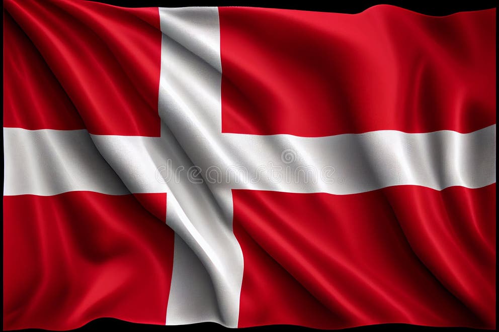 Denmark Flag Silk. AI Generated Stock Illustration - Illustration of ...