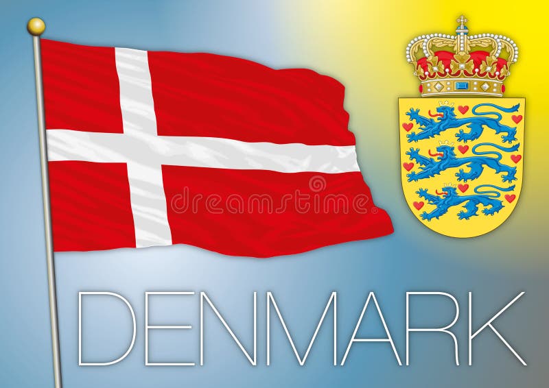 Denmark flag stock illustration. Illustration of shield - 59216094