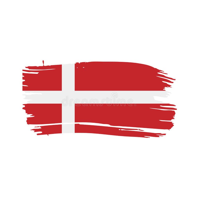 Denmark Flag, Vector Illustration Stock Vector - Illustration of emblem ...
