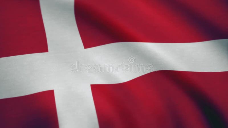 Denmark Flag. Flag of Denmark Waving in the Wind Stock Video - Video of ...