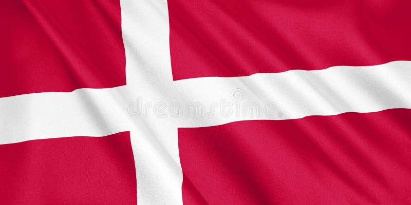 Denmark Flag Waving with the Wind. Stock Illustration - Illustration of ...