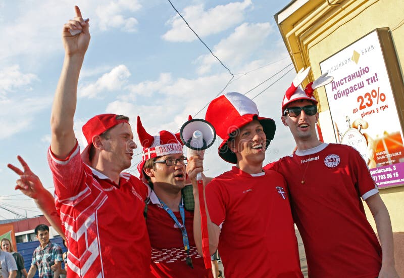 Denmark football fans editorial stock image. Image of sport - 25221939
