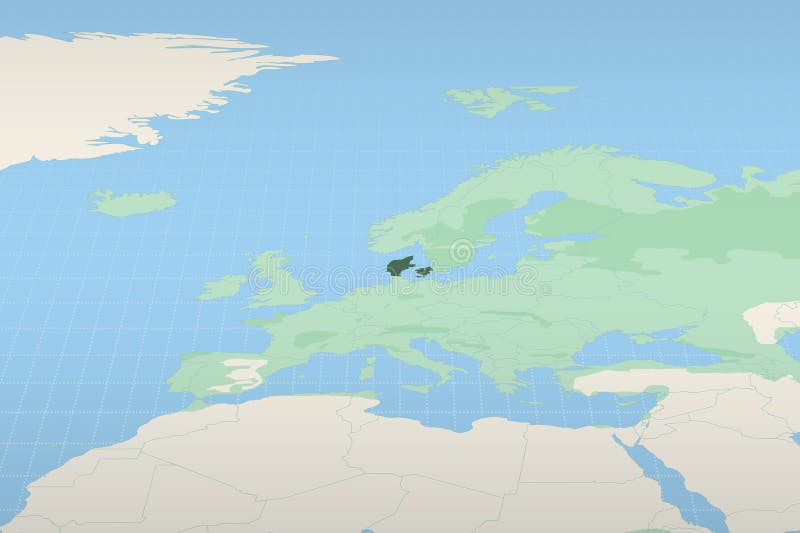 Denmark Highlighted on a Detailed Map, Geographic Location of Denmark ...