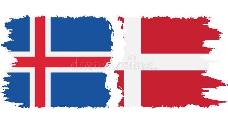 Denmark and Iceland Grunge Flags Connection Vector Stock Vector ...