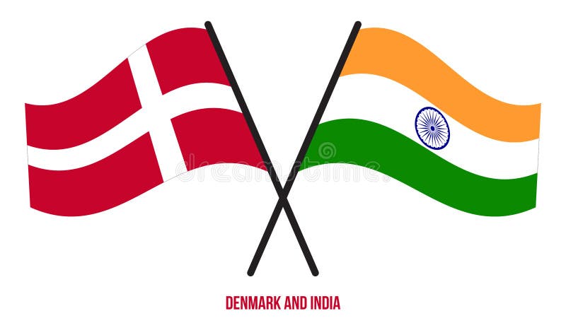 Denmark and India. Danish and Indian Flags. Official Colors. Correct ...