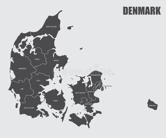 Denmark provinces map stock illustration. Illustration of copenhagen ...