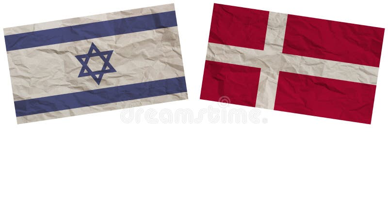 Denmark and Israel Flags Together Paper Texture Illustration Stock ...
