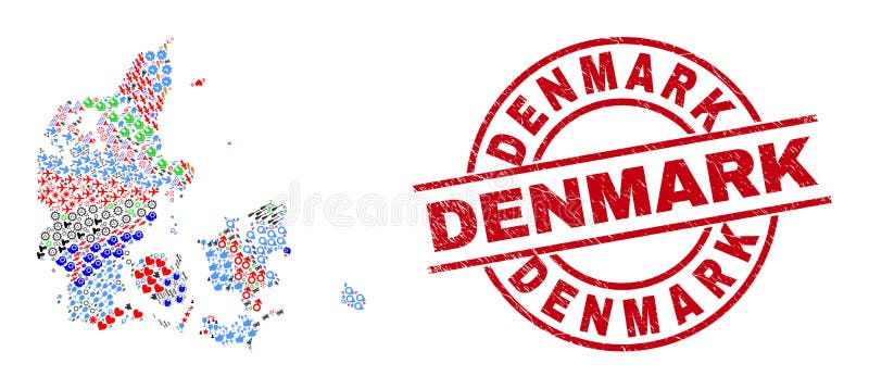 Denmark Map Collage Stock Illustrations – 232 Denmark Map Collage Stock ...