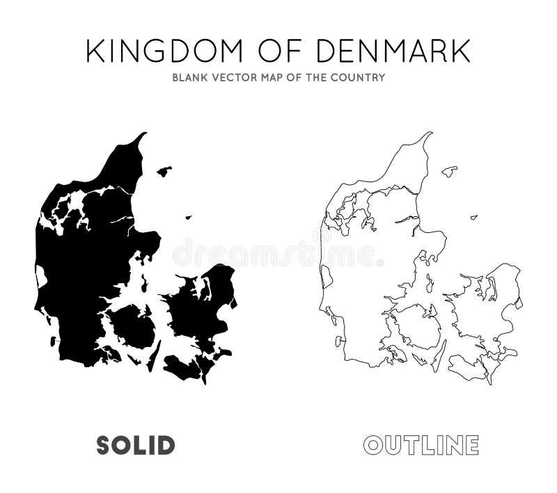 Denmark Region Map: Colorful with White Outline. Stock Vector ...