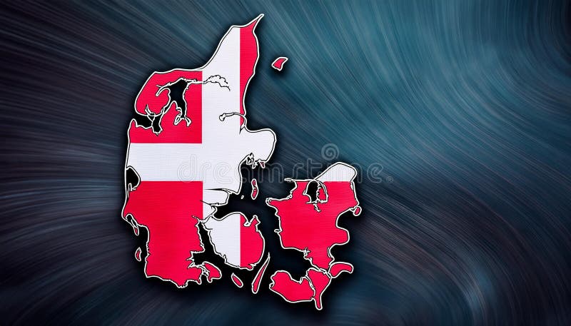 Denmark Map and Flag stock illustration. Illustration of text - 344688975