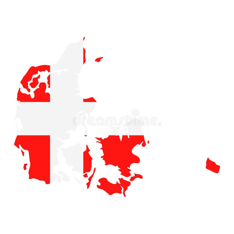 Denmark Map Flag Fill Background - Vector Illustation Stock ...