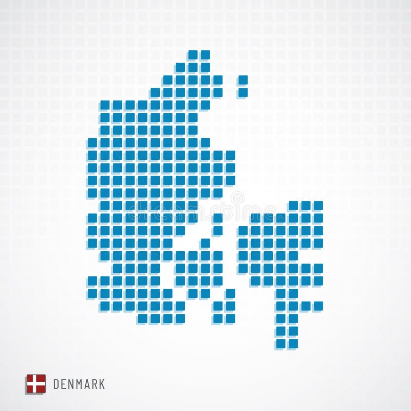 Denmark map and flag icon stock vector. Illustration of dotted - 112527974