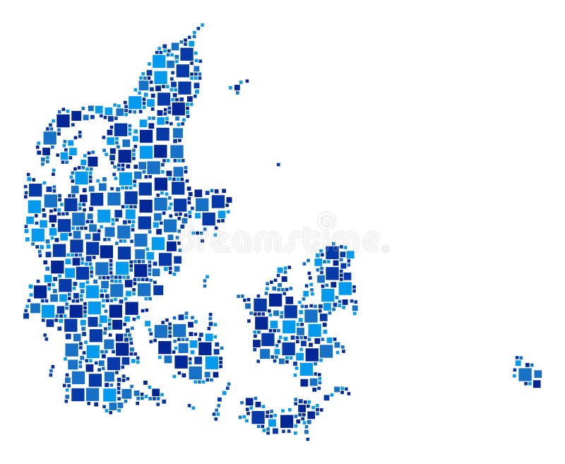 Denmark Map Mosaic of Pixels Stock Vector - Illustration of cartography ...