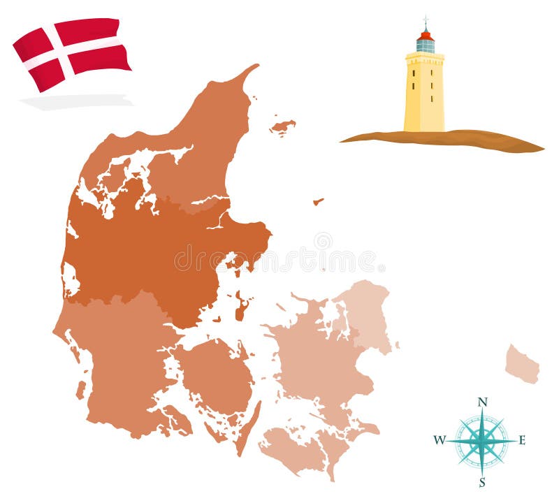 Denmark provinces maps stock vector. Illustration of districts - 31932078