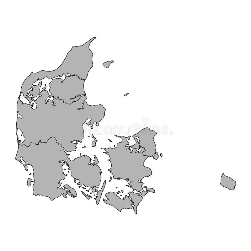 Denmark Map Symbol Shape, Travel Web Flat Concept Icon Vector ...