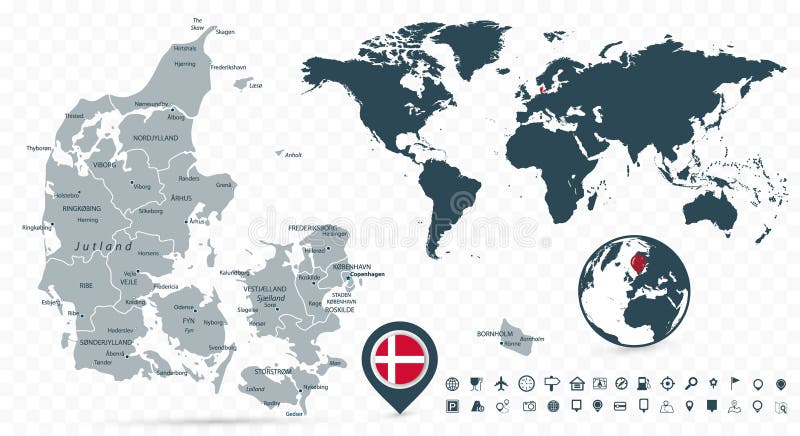 Denmark - Highly Detailed Editable Political Map Stock Vector ...