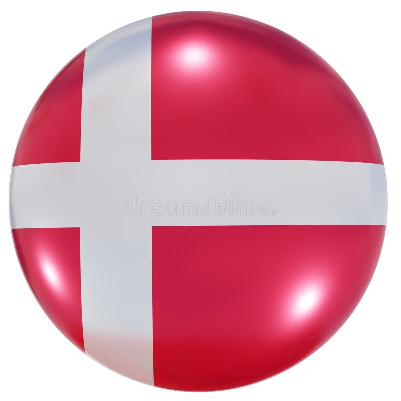 Denmark National Flag Button Stock Illustration - Illustration of ...