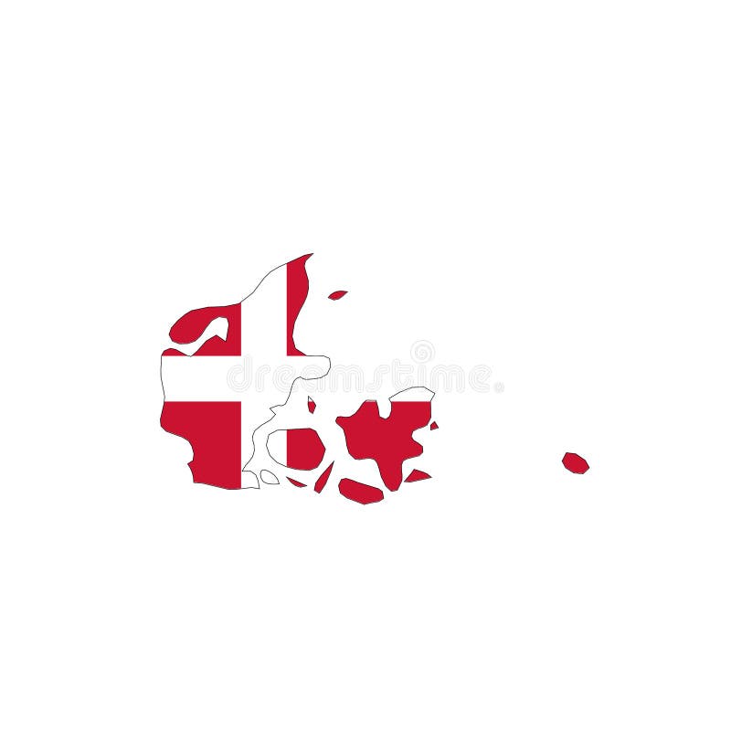 Denmark National Flag in a Shape of Country Map Stock Vector ...